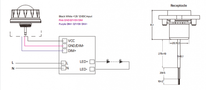 UFO Highbay 12VDC PIR Sensor HD07VR-PH-1 With UL Certificate And Remote ...